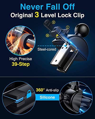 VANMASS [Upgraded] Cell Phone Holder Car [Anti-Slip Soft Silicone & Powerful Suction] Dashboard Windshield Universal Phone Car Mount, Compatible with iPhone 14 13 12 11 Pro Max &Truck/SUV/Jeep (Gray)