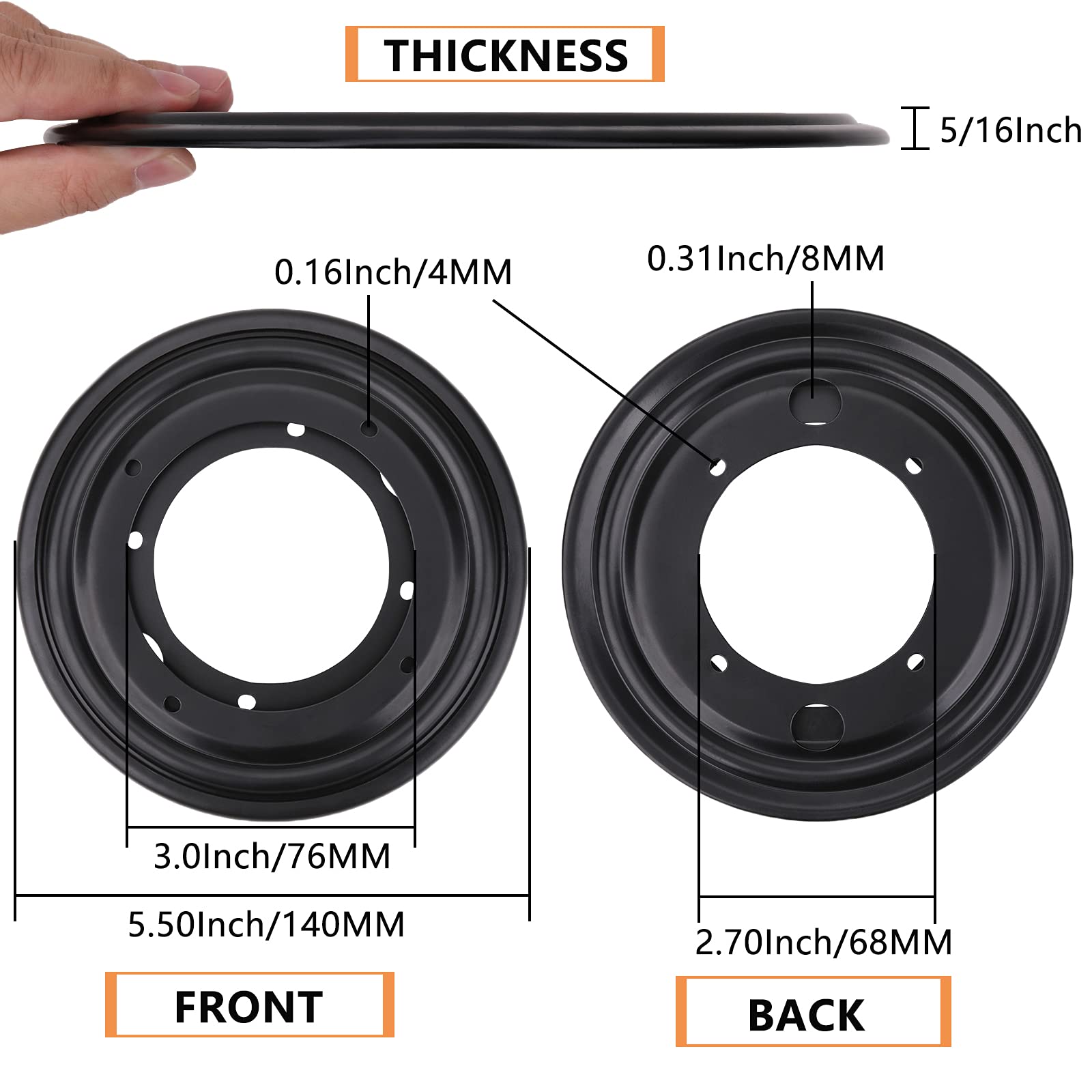 4Pack 5.50 Inch Round Lazy Susan Turntable Bearing Plate 5/16”Thick Lazy Susan Hardware, Rotating Swivel Plate with 300lbs Load Capacity, Lazy Susan Turntable Base for Serving Tray, Table, Kitchen