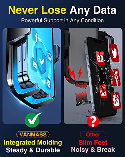VANMASS [Upgraded] Cell Phone Holder Car [Anti-Slip Soft Silicone & Powerful Suction] Dashboard Windshield Universal Phone Car Mount, Compatible with iPhone 14 13 12 11 Pro Max &Truck/SUV/Jeep (Gray)