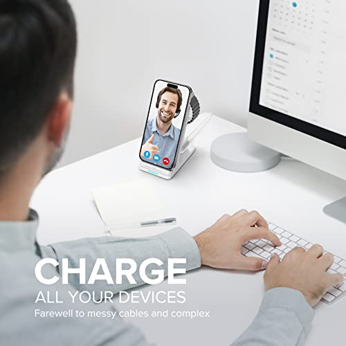 Wireless Charging Station, 3 in 1 Fast Wireless Charger Stand for Multiple Devices Apple Watch Ultra Series 8 7 6 SE 5 4 3 2, iPhone 14 13 12 11 Pro Max/14 Plus/Mini/X/XS/XS Max/XR/SE, Airpods Pro 2 3