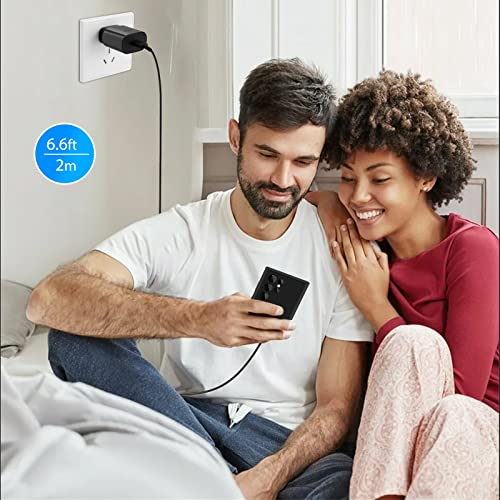 USB C Charger 25W Samsung Fast Charger Type C Super Fast Charging Block & 6.6ft Android Phone Charger Cable for Samsung Galaxy S23Ultra/S23/S23+/S22/S22Ultra/S22+/S21/S20/Note 10/20,Z Fold/Flip,2 Pack