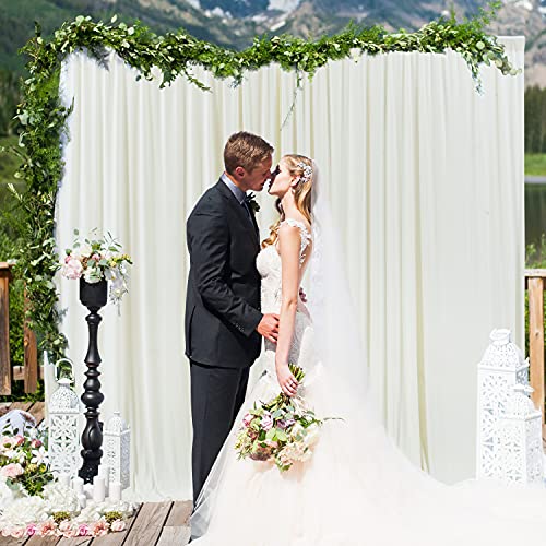 10x10 Ivory Backdrop Curtain for Wedding Parties Wrinkle Free Ivory Photo Curtains Backdrop Drapes Fabric Decoration for Baby Shower Photoshoot 5ft x 10ft,2 Panels