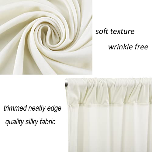 10x10 Ivory Backdrop Curtain for Wedding Parties Wrinkle Free Ivory Photo Curtains Backdrop Drapes Fabric Decoration for Baby Shower Photoshoot 5ft x 10ft,2 Panels