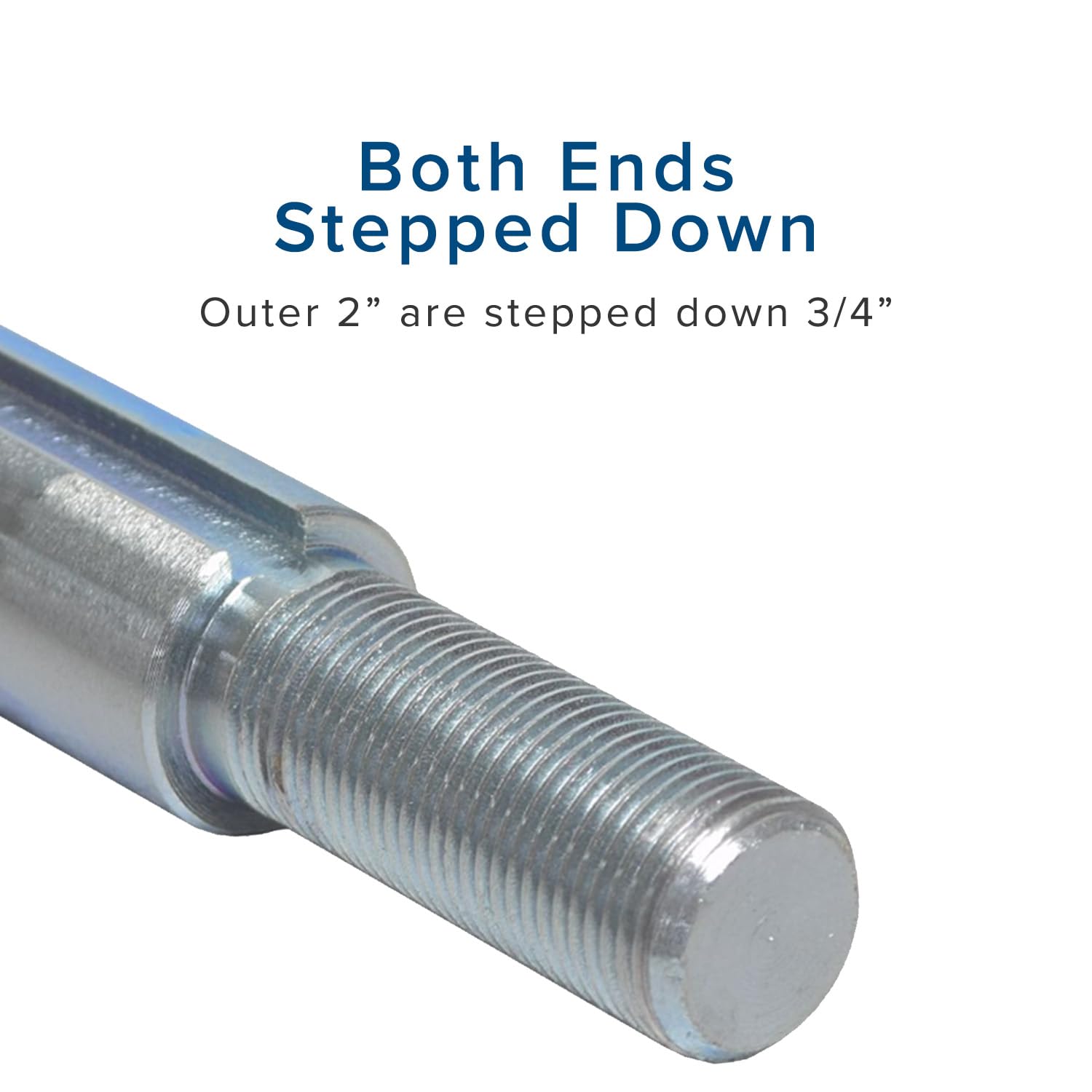 AlveyTech 36" Steel Axle Rod with 1" Diameter, 3/4" Step Down, 3/4-16" Fine Thread Ends, Full Length 1/4" Keyway for Go-Karts - GoKart Keyed Axle Shaft for ATV, Go-Kart, Quad, Dune Buggy (36 Inch)