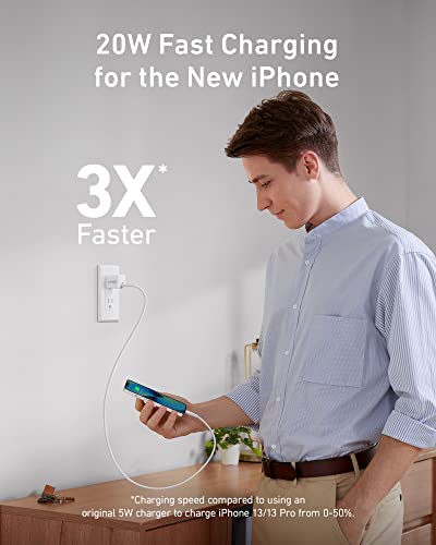 USB C Charger 20W, Anker 511 Charger , PIQ 3.0 Durable Compact Fast Charger, Anker Nano for iPhone 14/14 Plus/14 Pro/14 Pro Max/13, Galaxy, Pixel 4/3, iPad/ iPad mini (Cable Not Included)