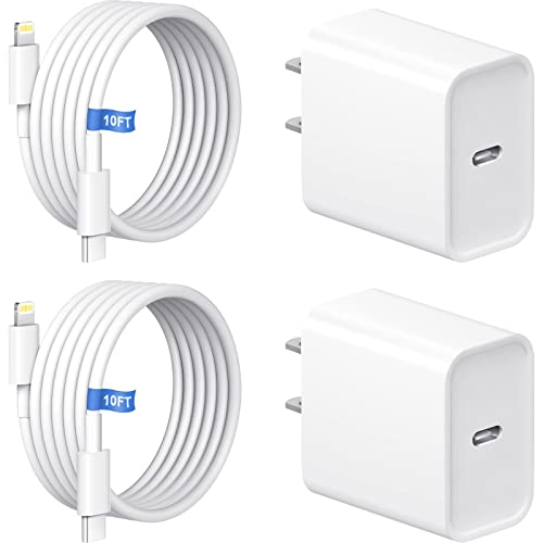 【Apple MFi Certified】 iPhone 14 13 12 11 Fast Charger 10FT Long Fast Charging Cable with 20W USB C Charger Block for iPhone 14/14 Pro/14 Pro Max/14 Plus/13/12/11/Pro/Pro Max/Mini/Xs Max/XR/X, iPad