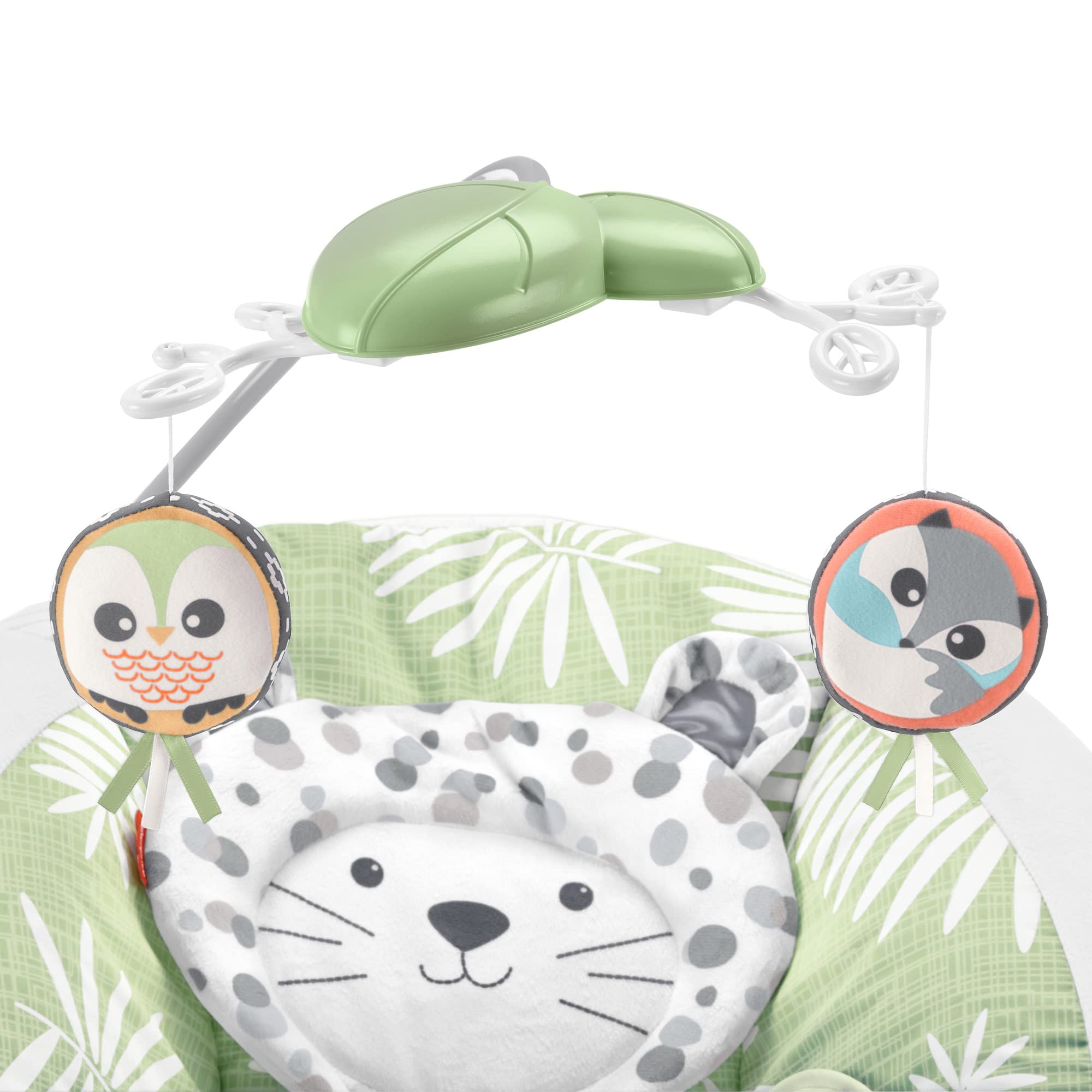 Fisher-Price Snow Leopard Deluxe Bouncer, Bouncing Baby seat with Soothing Music, Sounds, and Vibrations