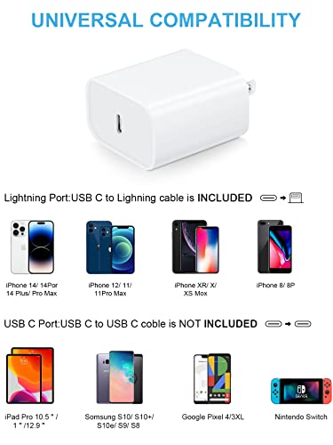 【Apple MFi Certified】 iPhone 14 13 12 11 Fast Charger 10FT Long Fast Charging Cable with 20W USB C Charger Block for iPhone 14/14 Pro/14 Pro Max/14 Plus/13/12/11/Pro/Pro Max/Mini/Xs Max/XR/X, iPad