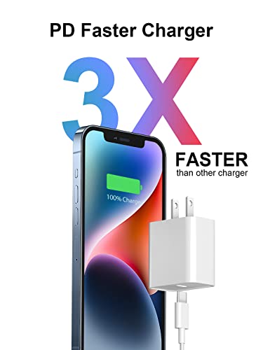 【Apple MFi Certified】 iPhone 14 13 12 11 Fast Charger 10FT Long Fast Charging Cable with 20W USB C Charger Block for iPhone 14/14 Pro/14 Pro Max/14 Plus/13/12/11/Pro/Pro Max/Mini/Xs Max/XR/X, iPad