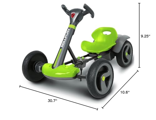 Rollplay Flex Kart 6V Electric Go Kart for Children Aged 2-5 Featuring Space-Saving Folding Function, Easy Push Start Button, and a Top Speed of 2 MPH, Green