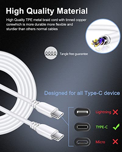 30w USB C Charger for Amazon New Kindle Fire HD 9-12th Gen Tablet, 2019/2020/2021/2022, Fire Paperwhite Kids Signature Edition, USBC Block 30 Watts + USB-C to USB-C Cable 6 feet (Not for Older Kindle)