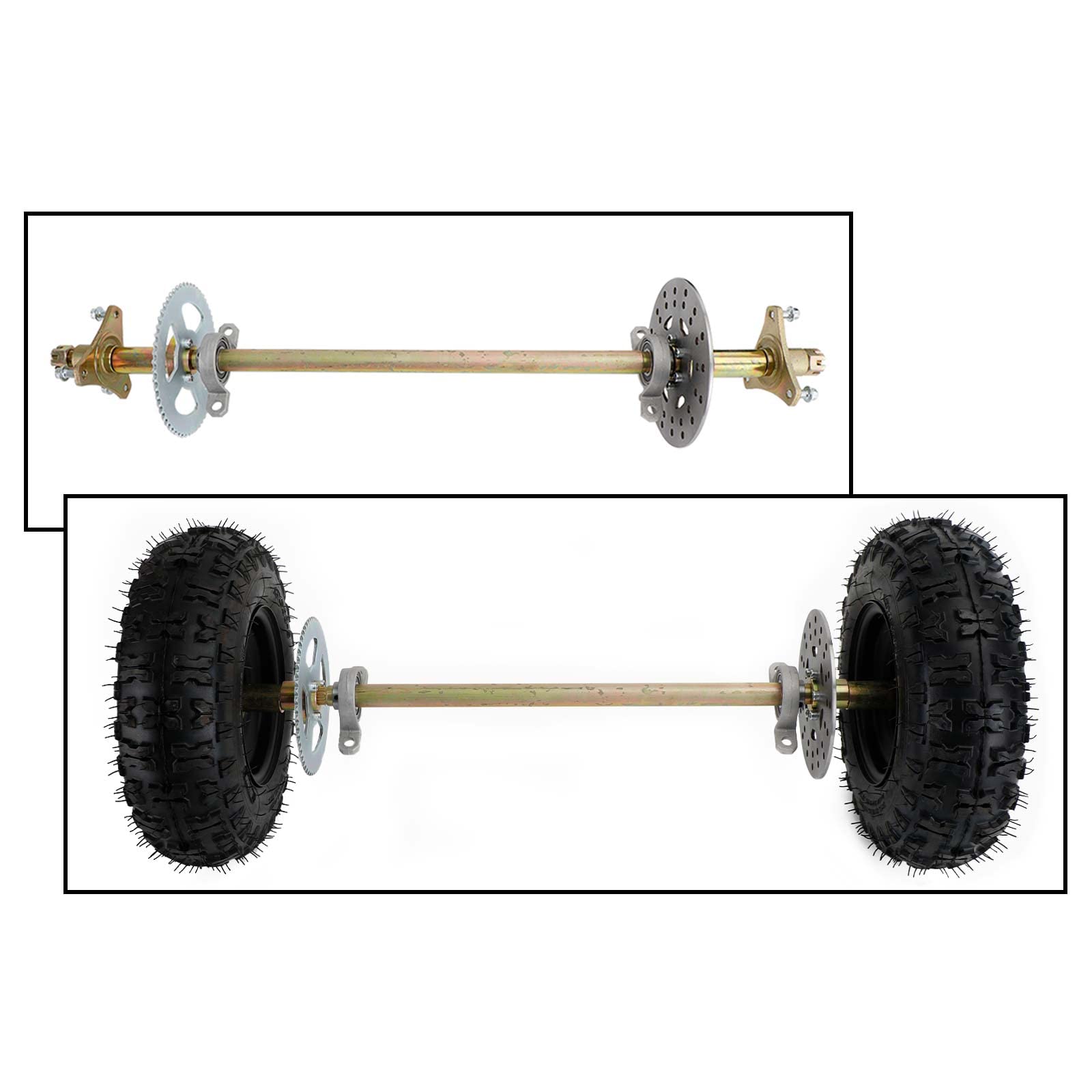 Bruce & Shark 29" Rear Axle Assembly Complete Wheel Hub Kit for Go Kart Quad Trike Drift Bikes go kart wheels go kart rear axle kit