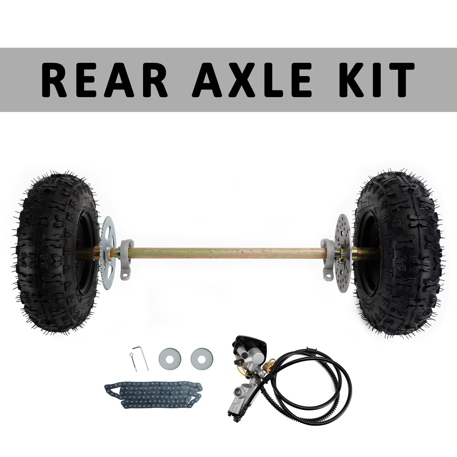 Bruce & Shark 29" Rear Axle Assembly Complete Wheel Hub Kit for Go Kart Quad Trike Drift Bikes go kart wheels go kart rear axle kit