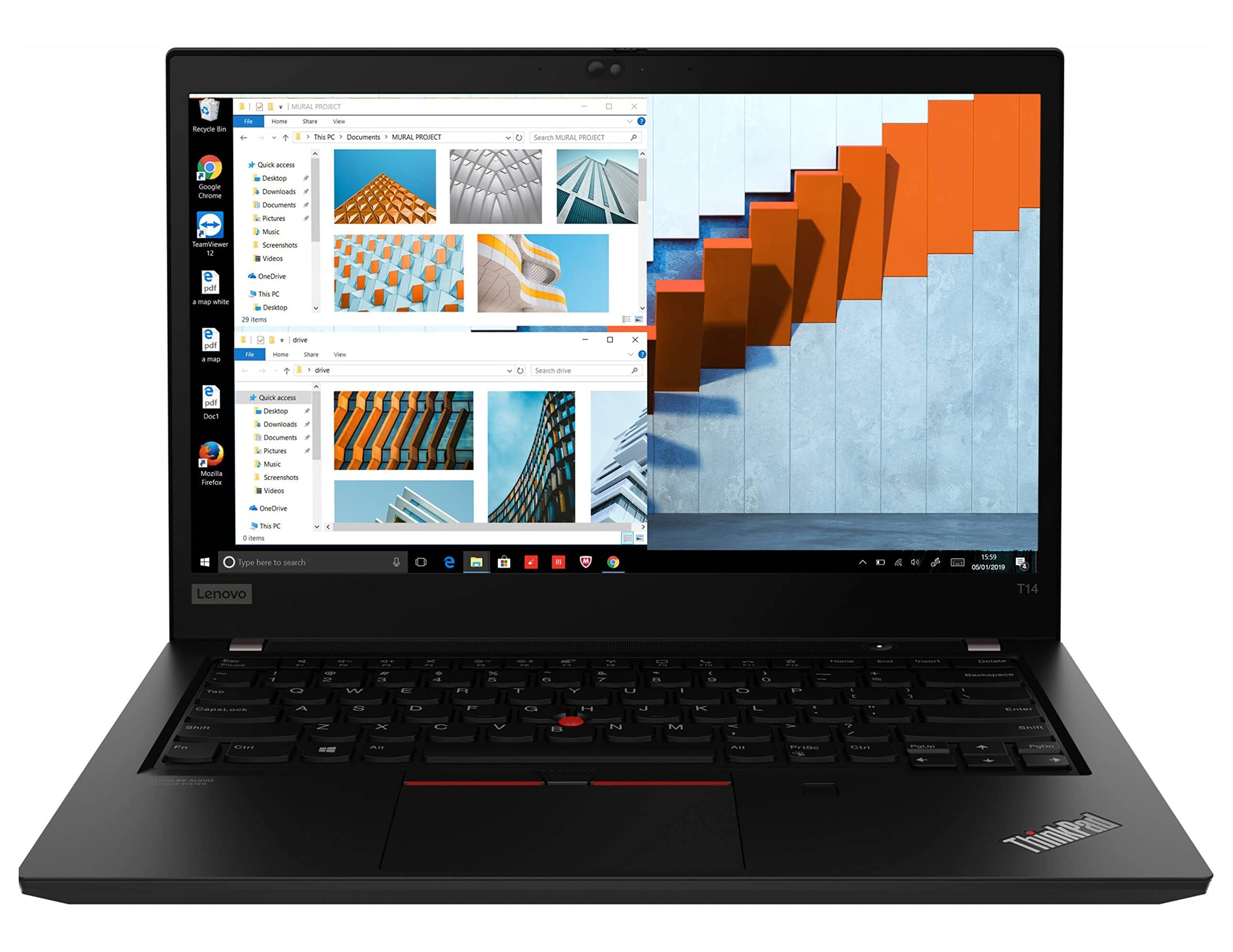 Lenovo ThinkPad T14 14" FHD 1080p IPS Intel Quad-Core i5-1135G7 (Beats i7-10510U), 40GB RAM, 1TB PCIe SSD, Business Laptop, Backlit, Fingerprint, 2 x Thunderbolt 4, Windows 10 Pro, Cable