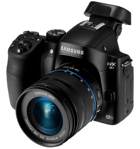 Samsung NX30 20.3MP CMOS Smart WiFi & NFC Mirrorless Digital Camera with 18-55mm Lens and 3" AMOLED Touch Screen and EVF (Black)