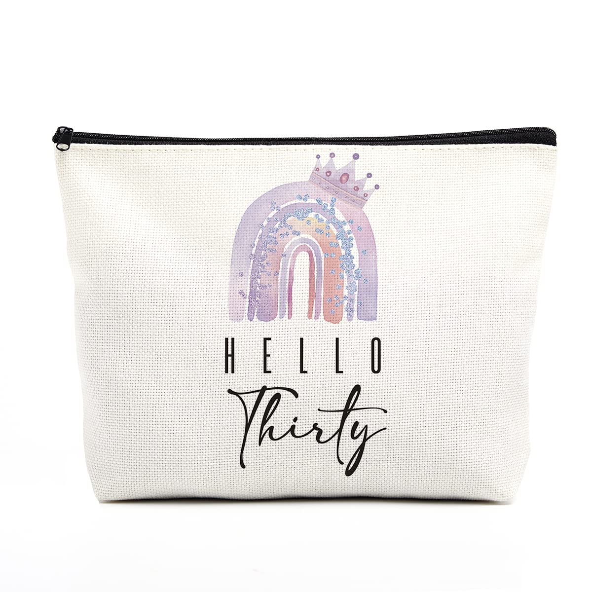 30th Birthday Gifts for Her Makeup Bag 30th Birthday Decorations for Women Boho Rainbow 30 Year Old Birthday Gifts for Women Birthday Party Favors for Her Female Daughter Friend Sister Hello Thirty
