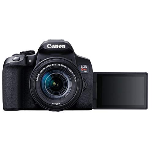 Canon EOS Rebel T8i DSLR Camera with 18-55mm Lens, Bundle with Bag, 32GB SD Card, Filter Pack, Mac Photo Editing Software, Cleaning Kit and Accessories