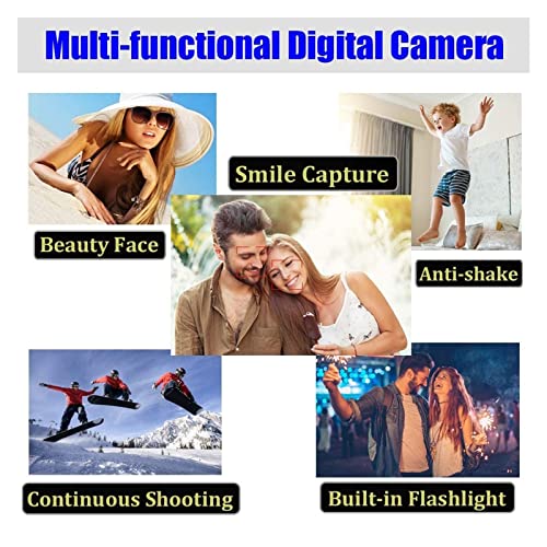 Camera Full HD 2.7K Digital Camera with Retractable Flash 3inch Photographic Camera 4X Zoom Professional EIS Video Cam for Digital Camera (Color : Black Standard)
