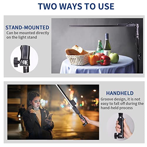 GIJUANRING Photography Lighting,Battery Powered Rechargeable LED Studio Light Wand Dimmable 3200-5500K Portable Handheld Stick Light with Li-Ion Battery,Stand for Portrait,Photo Studio,Outdoor Video
