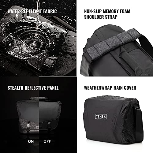 Tenba DNA 13 DSLR Messenger Bag for Mirrorless and DSLR Cameras and Lenses β Black (638-572)
