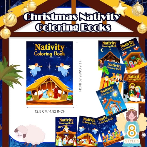 Cholemy Christmas Nativity Coloring Books Bulk Religious Christian Activity Bible Drawing Book for Christmas Party Church Bag Filler(120 Pcs)