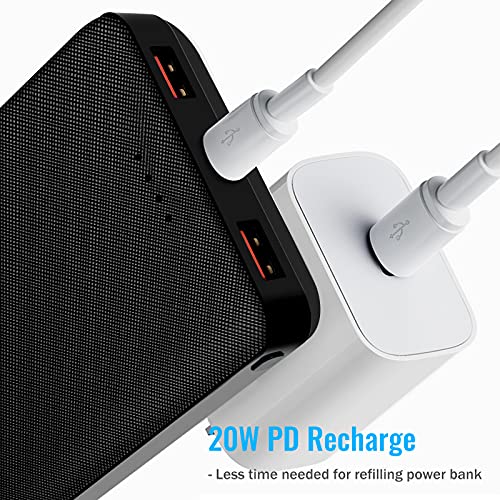 Miady 2021 Upgraded 20W PD Power Bank 24000mAh, USB-C Portable Charger, Portable Phone Charger for iPhones and Android Smartphones