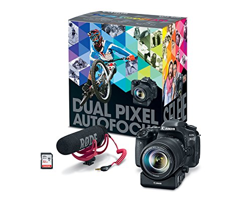 Canon Video Creator Kit, EOS 80D with EF-S 18–135mm Lens, Rode Videomic Go, and 32GB Sandisk Memory Card, Black