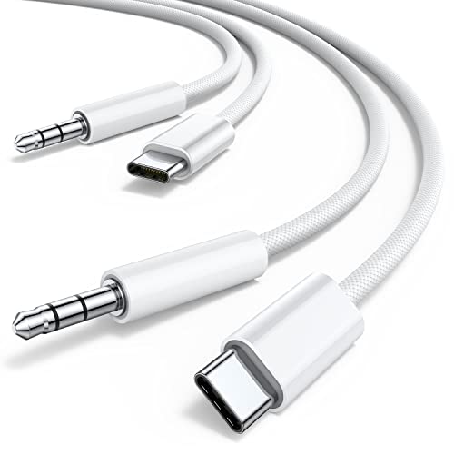 USB C to 3.5mm Audio Aux Jack Cable (3.3ft 2-Pack), USB Type C to 3.5mm Headphone Stereo Cord Car Compatible with Samsung Galaxy S23+ S22 S21 S20 Ultra Note 20 10 Plus, iPad Pro 2018, Pixel 2 3 4 XL