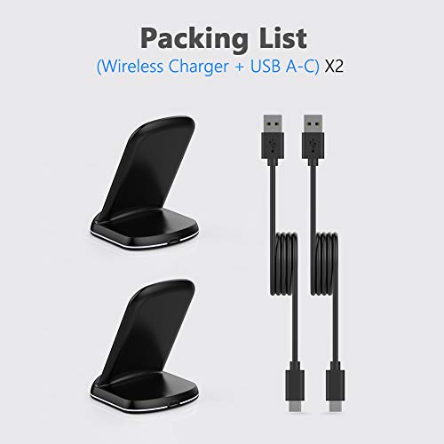 Yootech [2 Pack] Wireless Charger,10W Max Wireless Charging Stand,Compatible with iPhone 14/14 Plus/14 Pro/14 Pro Max/13/13 Mini/13 Pro Max/SE 2022/12/11/X/8,Galaxy S22/S21/S20/S10(No AC Adapter)