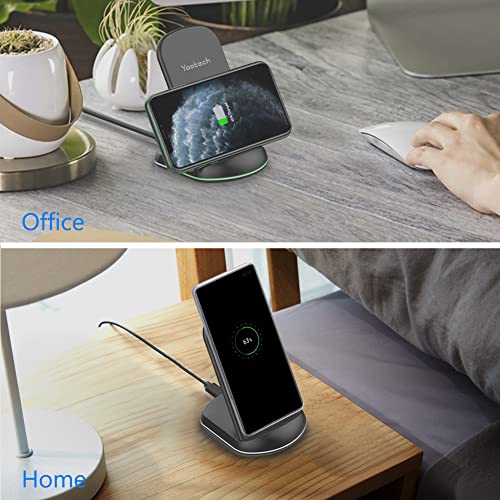 Yootech [2 Pack] Wireless Charger,10W Max Wireless Charging Stand,Compatible with iPhone 14/14 Plus/14 Pro/14 Pro Max/13/13 Mini/13 Pro Max/SE 2022/12/11/X/8,Galaxy S22/S21/S20/S10(No AC Adapter)