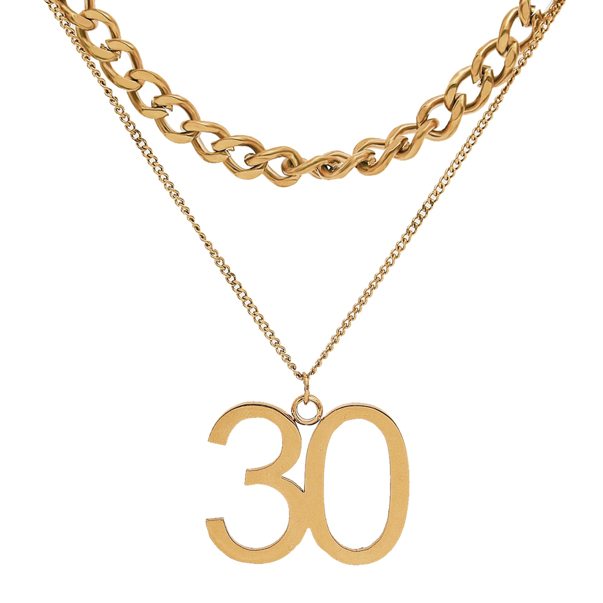 30th birthday gifts for him men - with pendant necklace - 30th birthday decorations for men, 30th anniversary, birthday gift ideas for him, son, husband, friend. The number 30 fashion jewelry