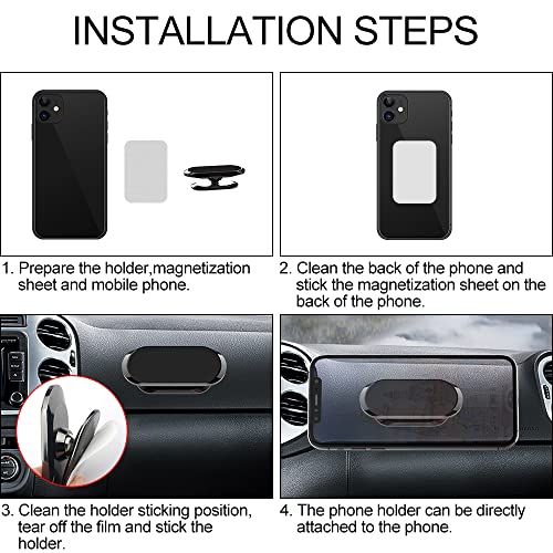 TIQUS [3 Pack] Car Magnetic Phone Mount, Upgrade 8X Magnets Strong Magnet Cell Phone Holder,Dashboard 360° Rotation & Degrees View, for All Smartphone and Cellphone