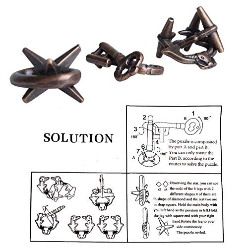 Brain Teaser Puzzle for Adults Puzzles Metal Hole Lock Adult Educational Toy Jigsaw IQ Puzzle (Ferrous)