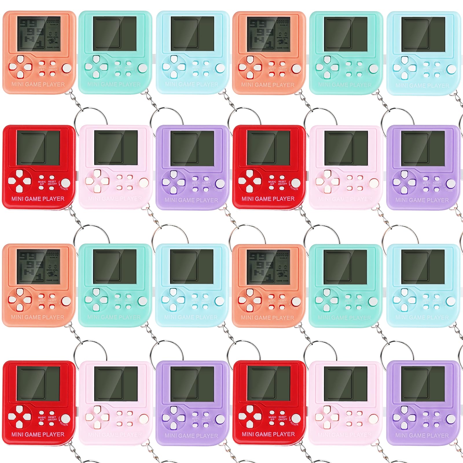 Homaisson Video Game Party Favors: Video Game Keychain, Multi Colors Gamer Party Supplies, Video Game Party Decor, Gift Ideal for Kid (24PCS-A)