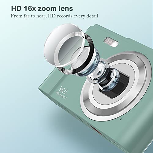 Niaviben Portable Mini Camera Rechargeable Student Digital Camera 30 Million Pixel HD Camera Pocket Digital Compact Camera for Home White
