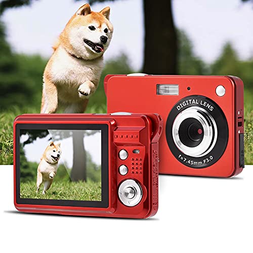 Shanrya Camera, 2.7in LCD 720P Resolution Face Detection Digital Camera 8X Zoom for Home for Travel for Party(red)