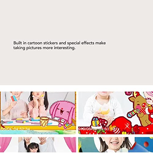 Children HD Camera, 3 Games Auto Focus 24MP Dual Cameras 2.4inch HD Screen 1050mah Battery Kids Camera for Travel(Pink)