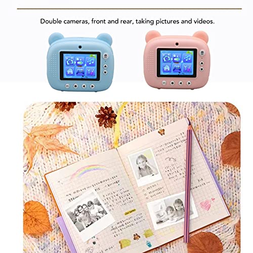 Children HD Camera, 3 Games Auto Focus 24MP Dual Cameras 2.4inch HD Screen 1050mah Battery Kids Camera for Travel(Pink)