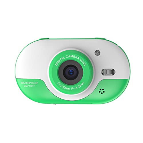 Niaviben Mini Portable Digital Camera for Kid's Waterproof Camera Front and Rear Dual 24 Million Pixel Compact Camera 2.4 Inch Green