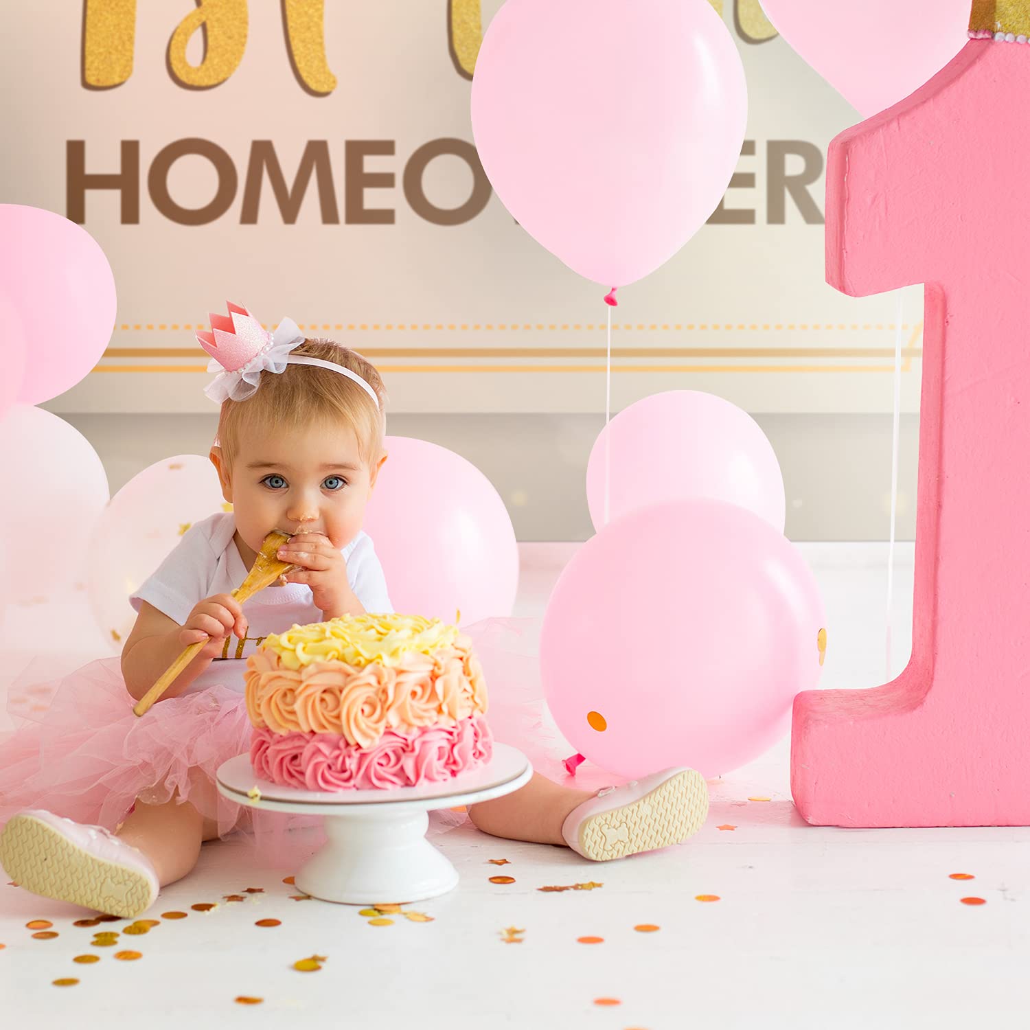 1st Time Homeowner Backdrop Banner Decor Gold Glitter β Housewarming Party Theme Decorations for Men Women Baby Shower Supplies