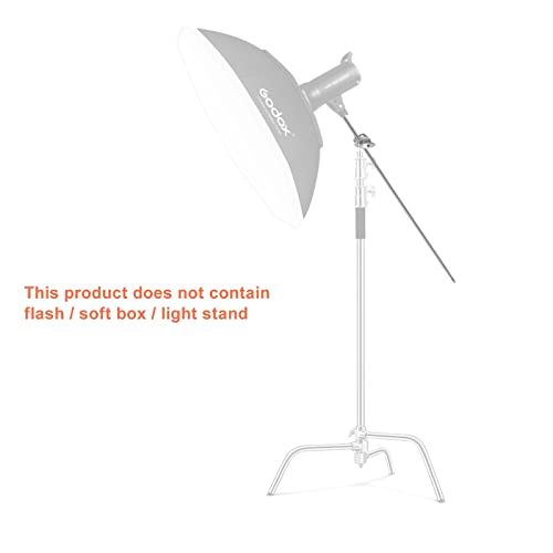 Soonpho 50 inch Extension Grip Crossbar Arm for Heavy Duty C Stand,Solid Boom Pole with 1/4 & 3/8 Thread for Softbox,Reflector,Umbrella,Flags, Diffusion and Other Studio Video Photography Equipment