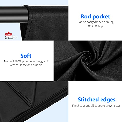 NEEWER 6x9 feet/1.8x2.8m Photo Studio 100% Pure Polyester Collapsible Backdrop Background for Photography, Video and Television (Backdrop Only) - Black