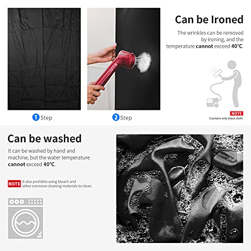 NEEWER 6x9 feet/1.8x2.8m Photo Studio 100% Pure Polyester Collapsible Backdrop Background for Photography, Video and Television (Backdrop Only) - Black