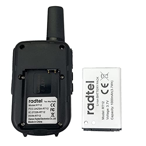 Radtel RT12 Walkie Talkies for Adults Rechargeable 2 Pack, Long Range Handheld FRS Two Way Radio 16CH Handsfree VOX for Camping Hiking (Black)