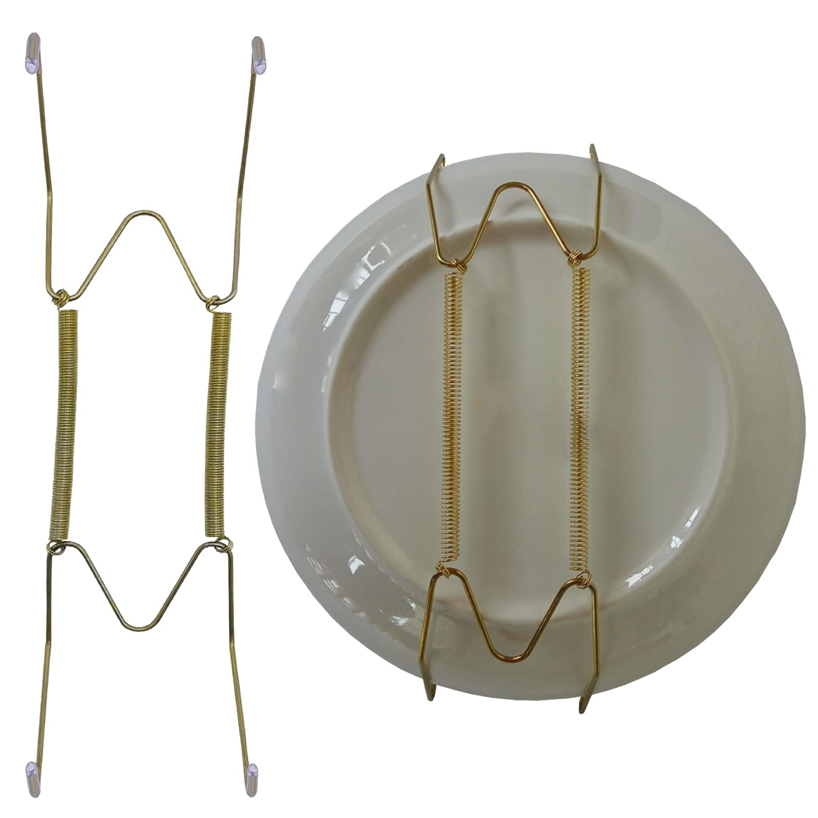 Xinlinke Lot5 8-Inch Medium Invisible Plate Wire Hanger Wall Holders with Protective Rubber Cover for 7.5" to 9.5" Decorative Tray