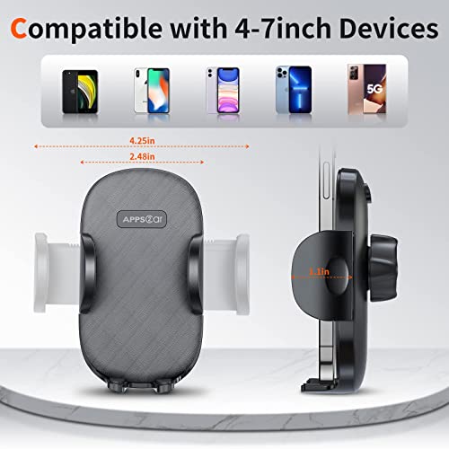 APPS2Car Suction Cup Phone Holder for Car 7" Windshield Dashboard Windows Car Phone Mount Gooseneck Truck Cradle with Strong Suction Compatible with iPhone 13/13 Pro Max, Samsung and All 4-7" Devices