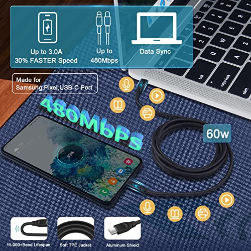 Adaptive Fast Charger 25W Android Phone Charger for Samsung Galaxy A14 5G,Z Flip 4,Z Fold 4,A54 A03s,S23 S22 Ultra,S21,S20,A13 A53 A32 A52,Pixel 7 6 Pro,Type C Cube Wall Plug,6FT USB-C Charging Cable