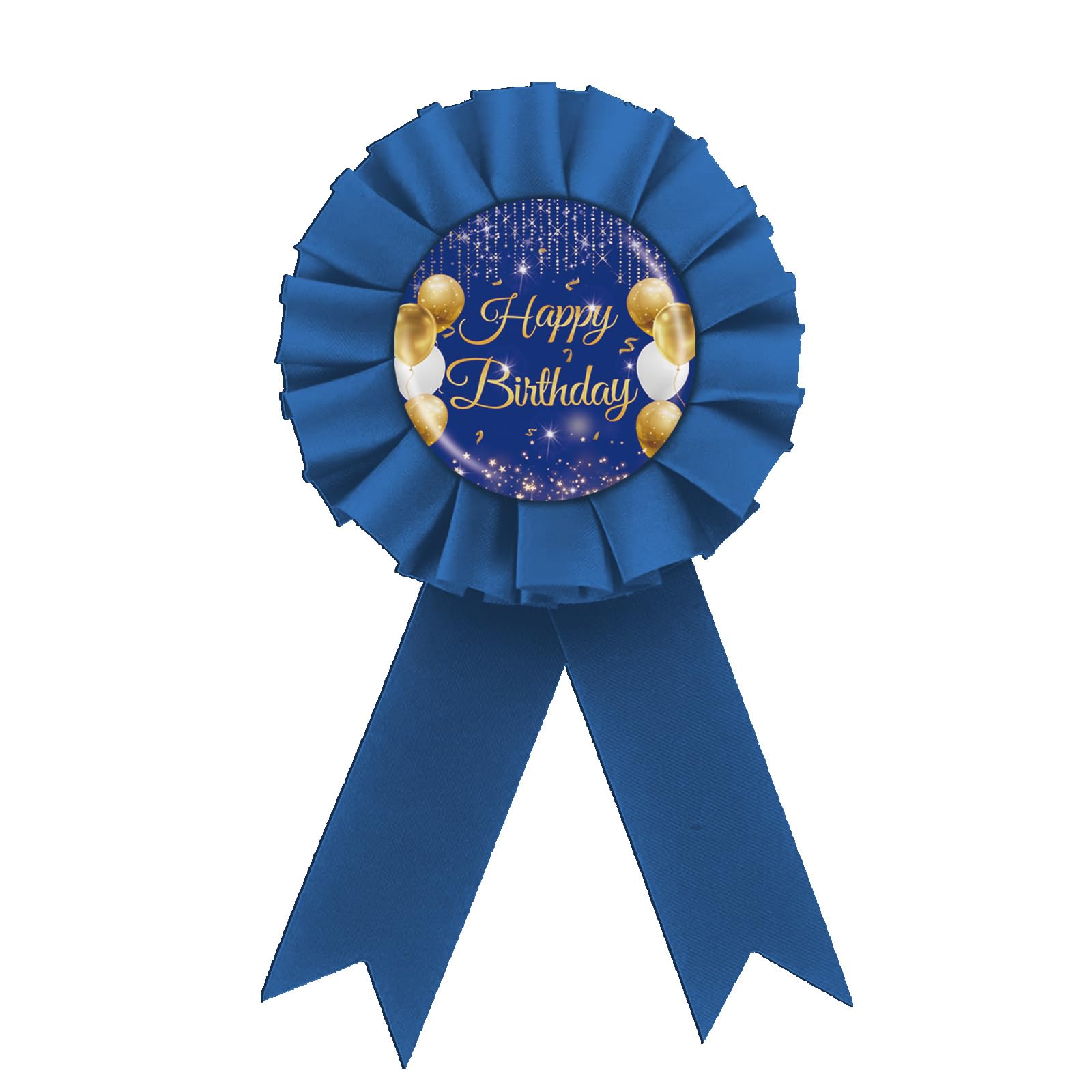 Blue Happy Birthday Tinplate Badge Pin, Blue Rosette Happy Birthday Pin for Men Boy, Happy 21st/30th/40th/50th Birthday Award Badge Pin, It's My Birthday Party Decorations