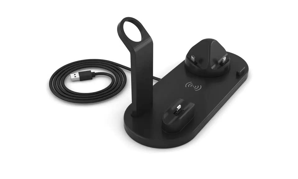 Wireless Charger, 6 in 1 Wireless Charging Station, Fast Wireless Charger Stand for iPhone 14/13/12/11/Pro/Max/XS/XR/X/8/Plus, for Apple Watch 7/6/5/4/3/2/SE, for AirPods 3/2/Pro(Black)