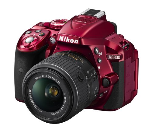 Nikon D5300 24.2 MP CMOS Digital SLR Camera with 18-55mm f/3.5-5.6G ED VR II Auto Focus-S DX NIKKOR Zoom Lens (Red)